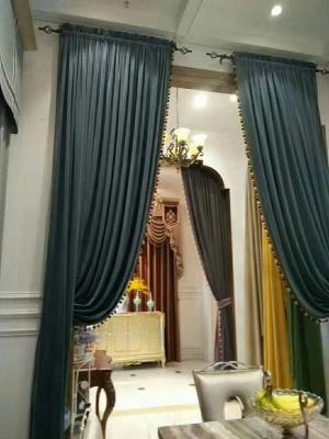 Cina Tende a mantovana in poliestere a doppio strato su misura pronte per il soggiorno in vendita