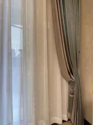 Cina Tende a mantovana in poliestere a doppio strato su misura pronte per il soggiorno in vendita