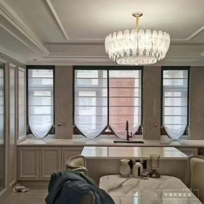 Cina Tende a mantovana in poliestere a doppio strato su misura pronte per il soggiorno in vendita