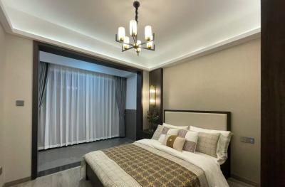 Cina Tende a mantovana in poliestere a doppio strato su misura pronte per il soggiorno in vendita