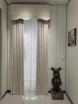 Cina Tende a mantovana in poliestere a doppio strato su misura pronte per il soggiorno in vendita