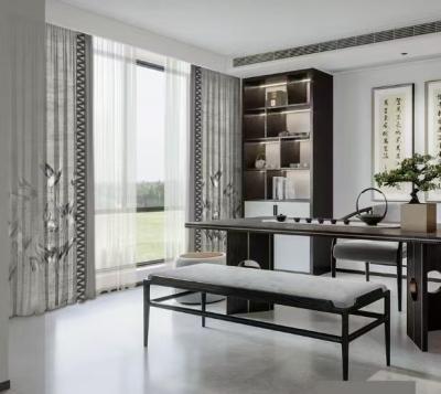 Cina Tende a mantovana in poliestere a doppio strato su misura pronte per il soggiorno in vendita