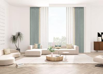 Cina Tende a mantovana in poliestere a doppio strato su misura pronte per il soggiorno in vendita