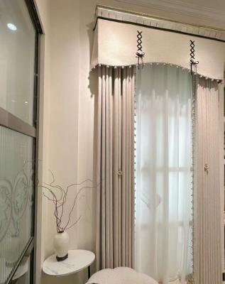 Cina Tende a mantovana in poliestere a doppio strato su misura pronte per il soggiorno in vendita