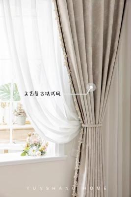 Cina Tende a mantovana in poliestere a doppio strato su misura pronte per il soggiorno in vendita