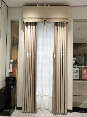 Cina Tende a mantovana in poliestere a doppio strato su misura pronte per il soggiorno in vendita