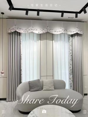 Cina Tende a mantovana in poliestere a doppio strato su misura pronte per il soggiorno in vendita