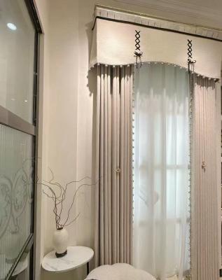 Cina Tende a mantovana in poliestere a doppio strato su misura pronte per il soggiorno in vendita