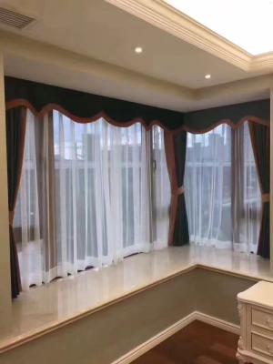 Cina Tende a mantovana in poliestere a doppio strato su misura pronte per il soggiorno in vendita