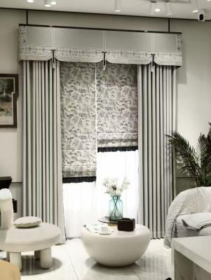 Cina Tende a mantovana in poliestere a doppio strato su misura pronte per il soggiorno in vendita