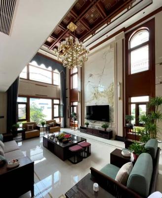 Cina Tende a mantovana in poliestere a doppio strato su misura pronte per il soggiorno in vendita