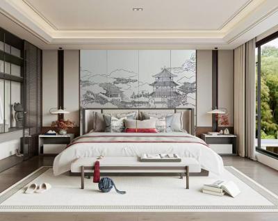 Cina Tende a mantovana in poliestere a doppio strato su misura pronte per il soggiorno in vendita