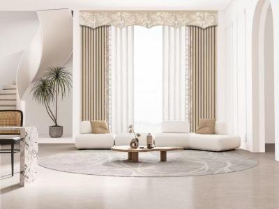 Cina Tende a mantovana in poliestere a doppio strato su misura pronte per il soggiorno in vendita