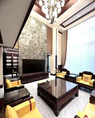 Cina Tende a mantovana in poliestere a doppio strato su misura pronte per il soggiorno in vendita