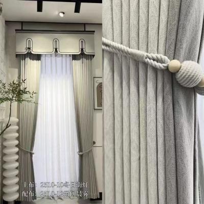 Cina Tende a mantovana in poliestere a doppio strato su misura pronte per il soggiorno in vendita