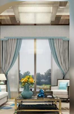 Cina Tende a mantovana in poliestere a doppio strato su misura pronte per il soggiorno in vendita