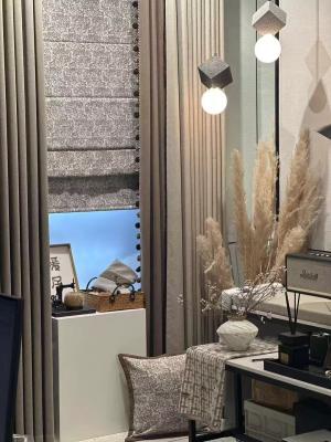 Cina Tende a mantovana in poliestere a doppio strato su misura pronte per il soggiorno in vendita