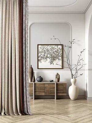 Cina Tende a mantovana in poliestere a doppio strato su misura pronte per il soggiorno in vendita