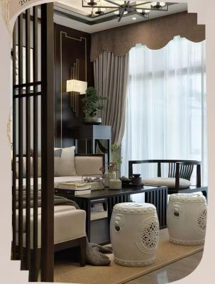 Cina Tende a mantovana in poliestere a doppio strato su misura pronte per il soggiorno in vendita