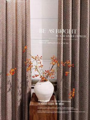 Cina Tende a mantovana in poliestere a doppio strato su misura pronte per il soggiorno in vendita