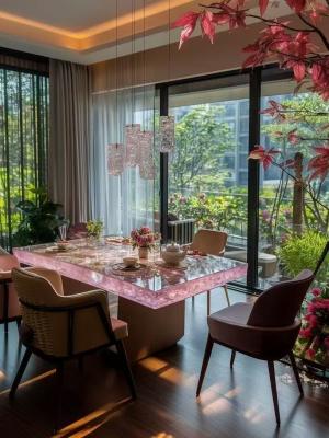 China Hot Sale Luminous Tables Restaurant New Type Furniture Square Ice Crack Onyx Luminous Coffee Table Tea Table for Bar Pub Restaurant 48'' 1200mm Back Lighted Translucent Furniture for sale