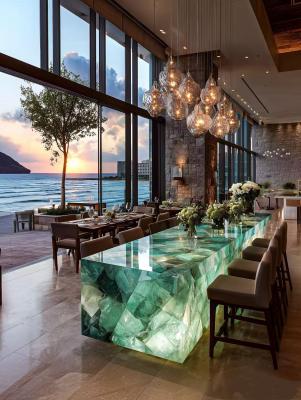 China Epoxy Resin Dining Table - Water Ripple Pattern, Mid - century Modern Vibe, Ideal for Contemporary Home Office Decor for sale