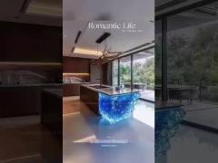 Elegant Modern Design Reception Desk Luxurious Stone-Finished Hotel Lobby Front Desk for Gym & School Application