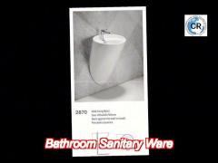 ceramic bathroom sanitary ware wall hung semi ped basin sink for hand washing