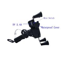 China Multi Function Motorcycle Mobile Phone Mount , 5v 2.5A 360D Iphone Holder For Motorcycle for sale