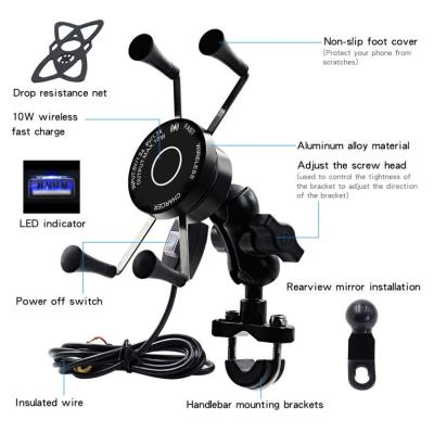 Cina 3 in 1 supporto senza fili del caricatore del motociclo, presa del telefono del motociclo del FCC 5V 1.5A in vendita