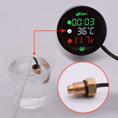 China Exposição Multifunction por atacado para o medidor da motocicleta do voltímetro digital do diodo emissor de luz da temperatura do tempo à venda