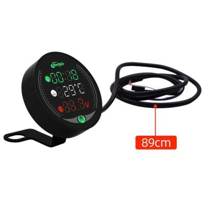 China Exposição Multifunction por atacado para o medidor da motocicleta do voltímetro digital do diodo emissor de luz da temperatura do tempo à venda