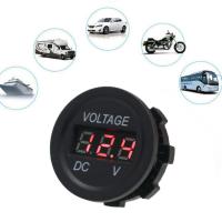 China Waterproof Round Motorbike Volt Meter , Mini 12v Led Voltmeter for sale