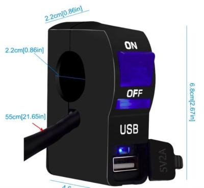 Cina Porto di carico del motociclo del manubrio con il caricatore della lampada 5V 2A USB in vendita
