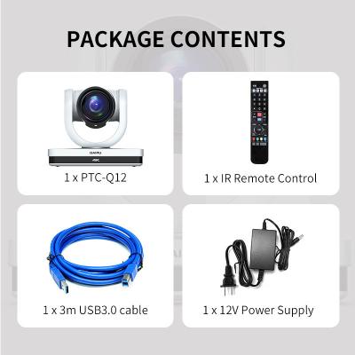 China PTC-Q12 4K 12X Optic HD Tiktok ToF Ptz HD Hd-mi Optical Zoom Video Camera for Social Media for sale