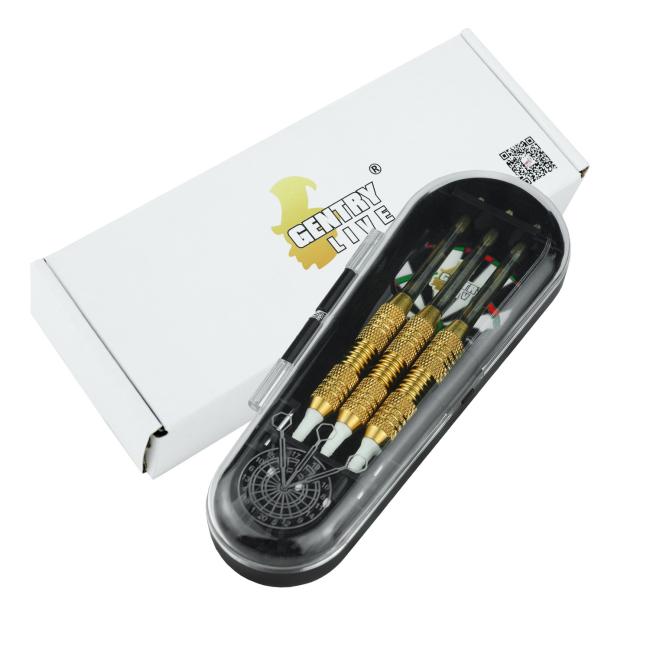 Side view of assembled Gentry Live darts showing length