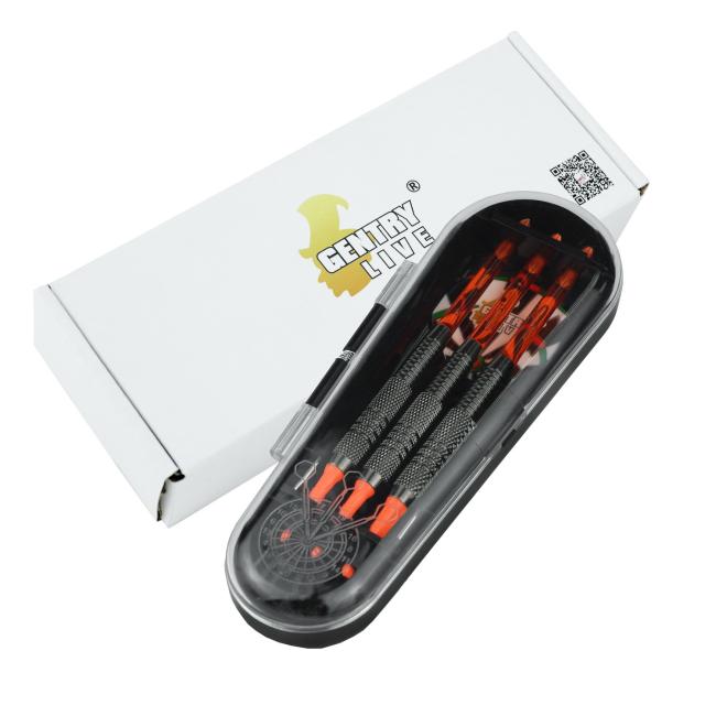 Side view of assembled Gentry Live soft tip darts