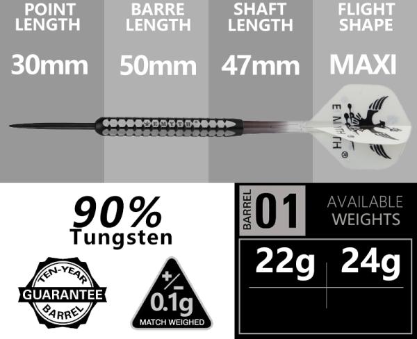 Quality Emyth Darts Steeltip Darts Barrel 90% Tungsten Darts Set 21g 23g BIAN for sale