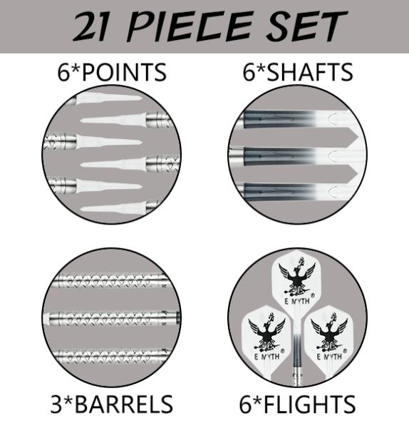 Quality Emyth Darts 2BA Soft Tip Darts Barrel 90% Tungsten Darts Set 21g Aobing for sale