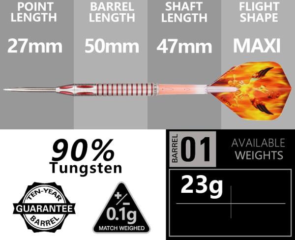 Quality Emyth Darts Steel Tip 90% Tungsten Darts Set Darts Barrel 23g CAIQUE for sale