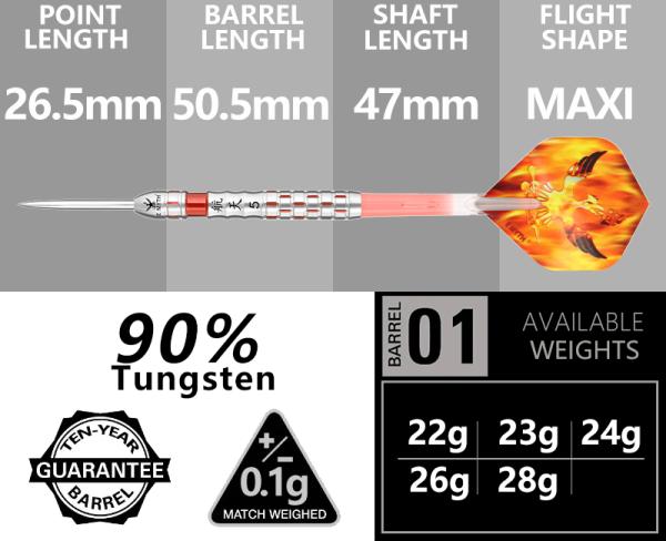 Quality Emyth SPACE V 90% Tungsten Steel Tip Darts 22g for sale