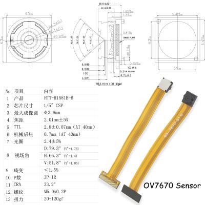 China OV7670 MIPI Camera Module DVP 0.3MP COMS VGA Camera Module Face Recognition for sale