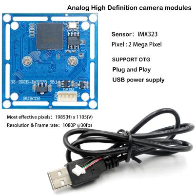 China Low Light 2MP IMX323 WDR Camera Module H.264 USB CMOS Sensor Camera Module 1080P for sale