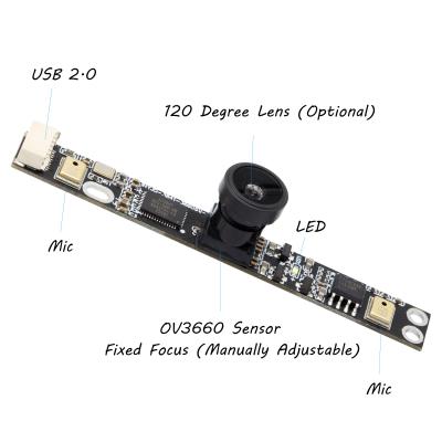 China OEM OV3660 120 Degree Infrared Fisheye Camera Module 0.3MP Laptop USB Camera for sale