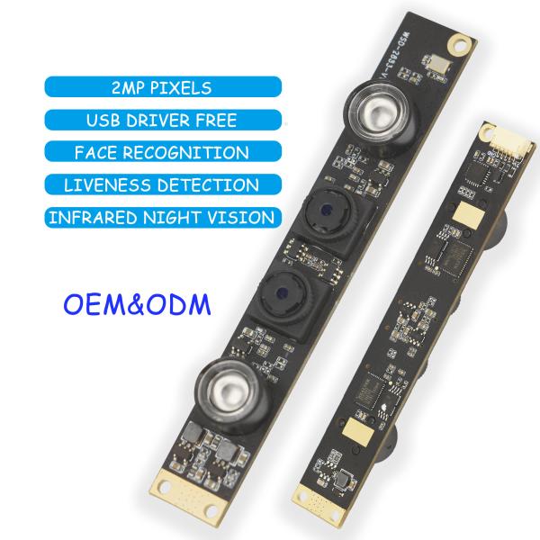 Quality OEM USB Binocular Camera Module WDR UVC HD 2MP RGB Iris 3D Face Recognition for sale