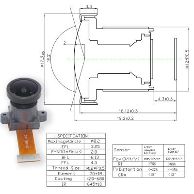 China 12MP MIPI Camera Module OV12895 Color Camera Module 4K 60FPS For Fisheye Camera for sale