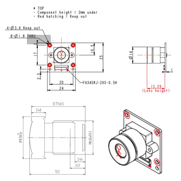 Quality OEM 4MP GC4653 HD Camera Module 1080P WDR Wide Angle Mini Camera Module for sale