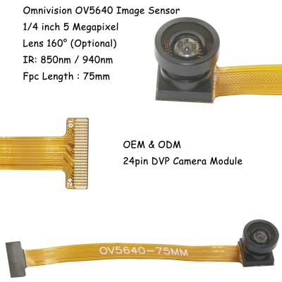 China ESP32 5MP OV5640 Camera Module 75mm FPC DVP MIPI Camera Module Face Recognition for sale