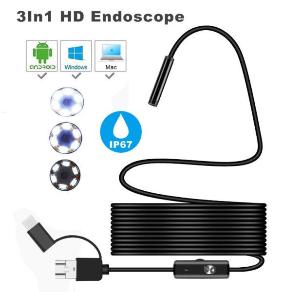 Quality OEM 3.9mm 720P IP67 Endoscope Camera Module FF Wide Angle USB Camera Module with LED for sale