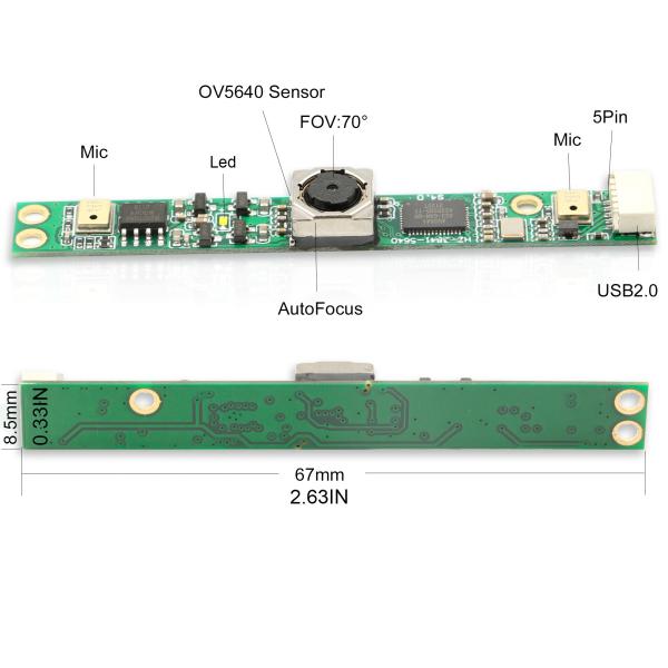 Quality 1 / 4 Inch 5MP OV5640 Laptop Camera Module 2K USB CMOS For Face Recognition for sale